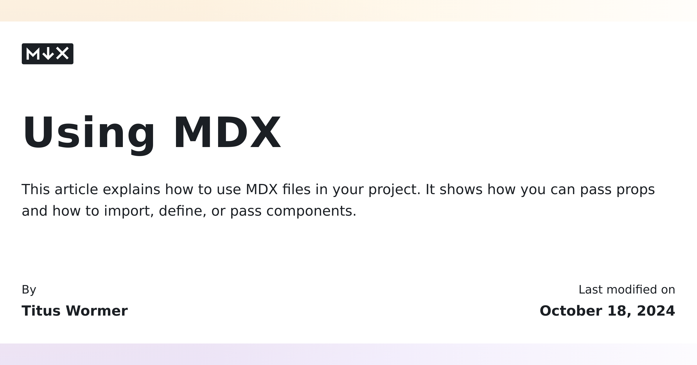 Using MDX | MDX中文文档 | MDX中文网