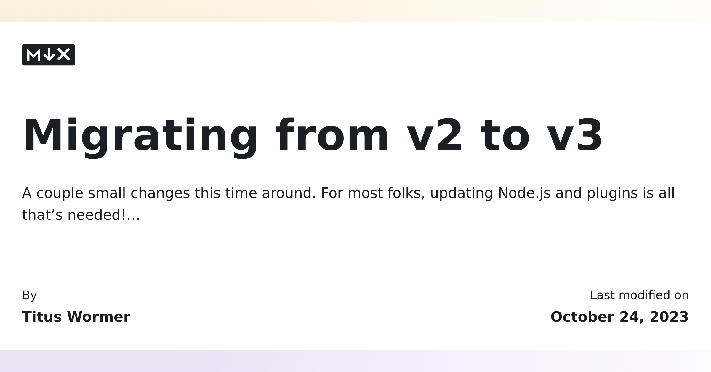 Migrating from v2 to v3 | MDX中文文档 | MDX中文网 Migrating from v2 to v3 | MDX中文文档 | MDX中文网